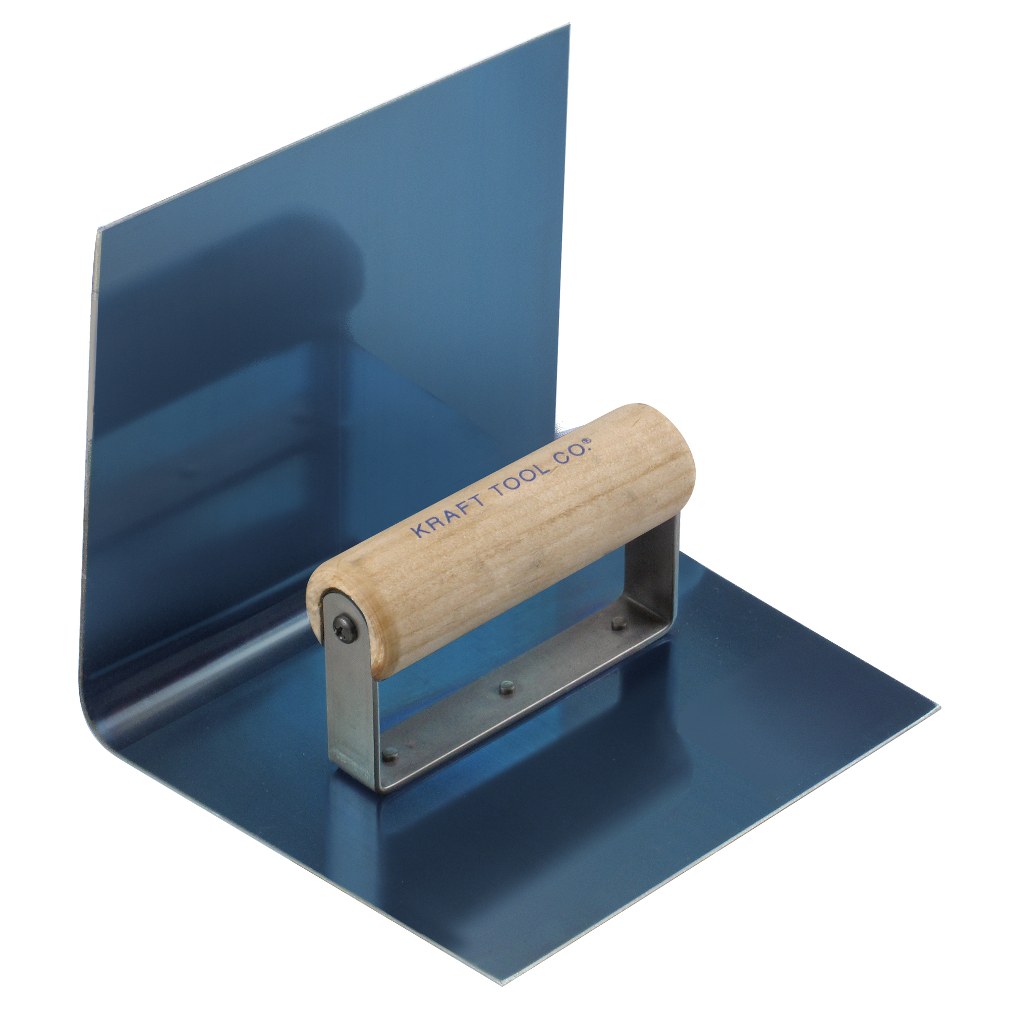 Kraft Tool Co- 6" x 6" 1/2"R 6"Lip Blue Steel Cove Tool with Wood Handle